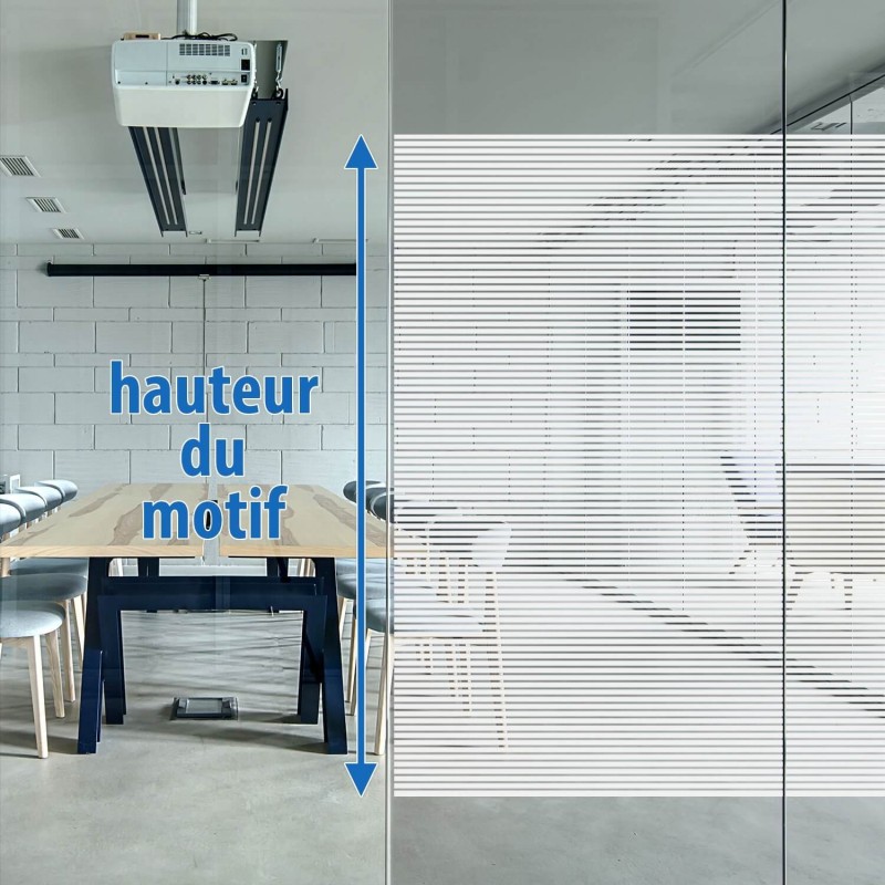 Film Décoratif Fenêtre à Bandes Blanches 10-4mm - Moderne et Épuré